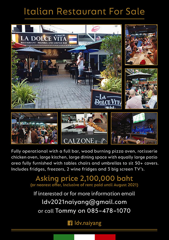 ITALIAN RESTAURANT FOR SALE