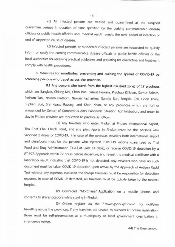 Phuket officials re-release COVID measures order in English