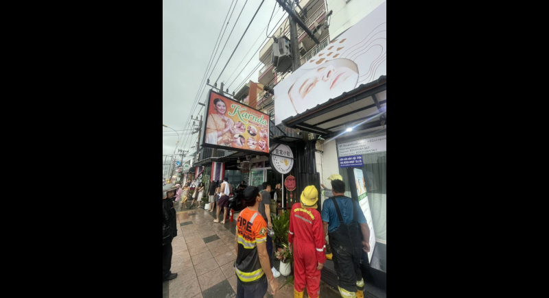 Transformer blast sparks fire at Patong massage shop